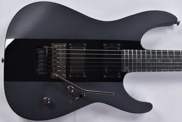 ESP LTD Deluxe M-1000 Electric Guitar in Satin Black with Gloss Stripe